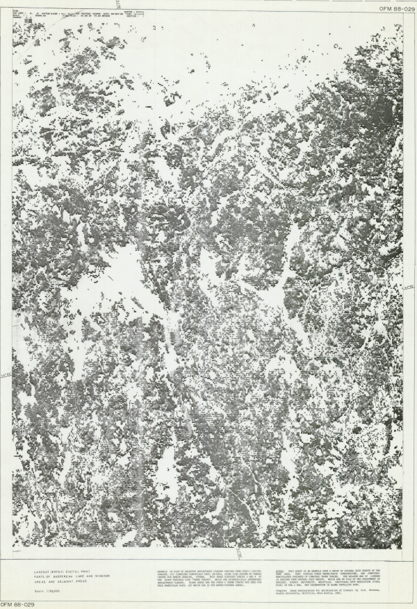 Landsat Digital Print of Parts of Gaspereau Lake and Windsor Areas and ...
